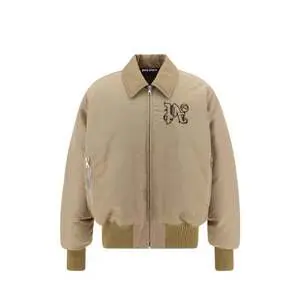 Palm Angels Padded Bomber Jacket - Cream