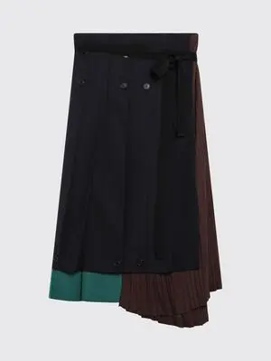 Prada Asymmetrical Pleated Skirt - Blue