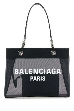 Balenciaga BALENCIAGA Black Mesh Tote Bag With Logo Multicolor
