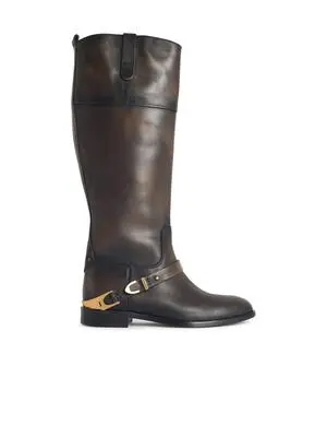 GOLDEN GOOSE Charlie Dark Leather Boots - Brown