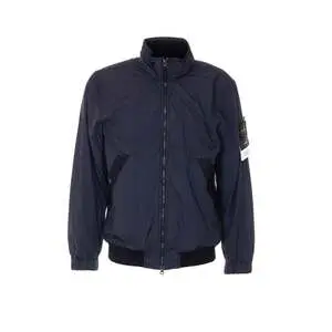 Stone Island Logo Garment Dyed Jacket - Black