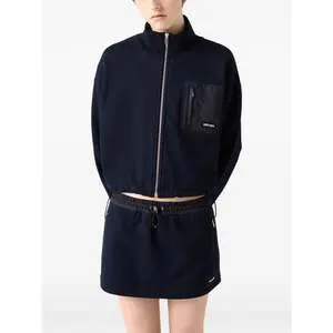 Miu Miu Cotton Straight Skirt With Zip Detail
