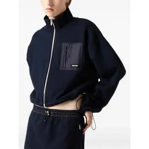 Miu Miu Cotton Straight Skirt With Zip Detail