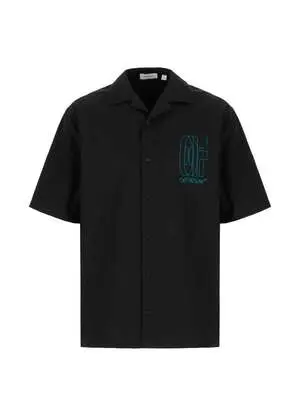 Off-White Poplin Shirt With Arrow Print