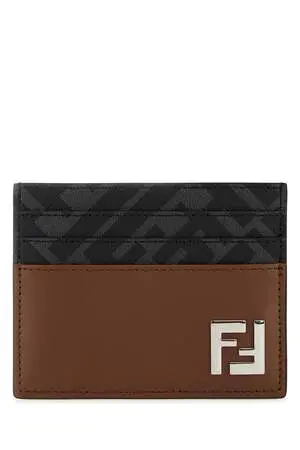 Fendi Leather And Canvas Cardholder - Multicolor