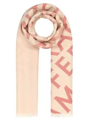 FERRAGAMO Embroidered Wool Blend Reversible Scarf - Multicolor