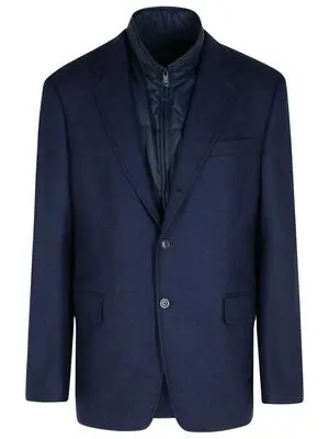 FAY Navy Polyamide Jacket With Removable Vest