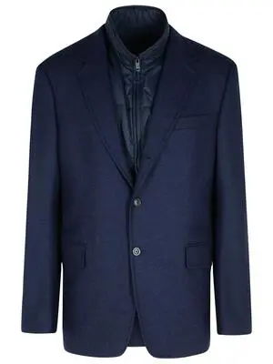 FAY Navy Polyamide Jacket With Removable Vest
