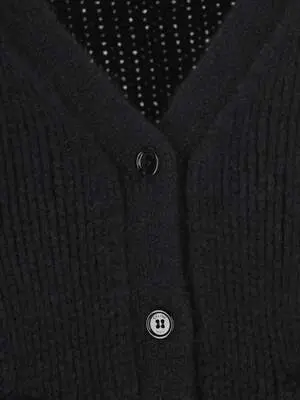 Celine Black Cashmere V-neck Cardigan With Patch Pockets