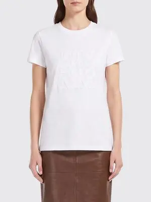 Max Mara Cotton T-shirt With Logo Detail - White