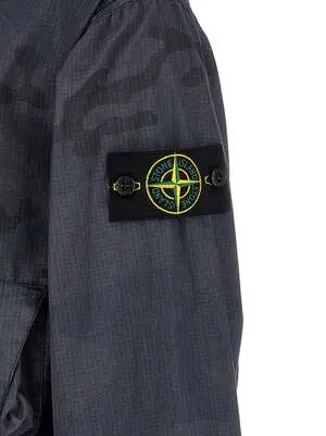 Stone Island Camouflage Utility Jacket With Removable Hood