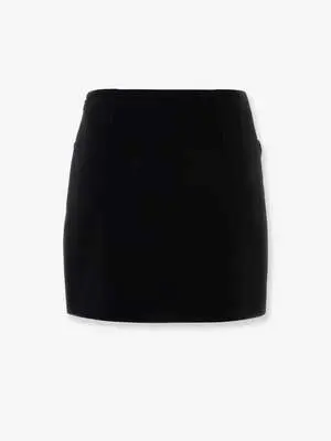 Versace Virgin Wool Mini Skirt With Studded Flap Pockets