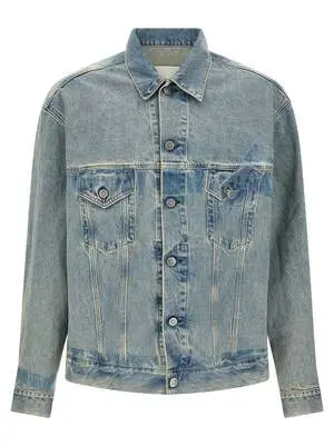 MAISON MARGIELA Taped' Stone Washed Denim Jacket - Blue