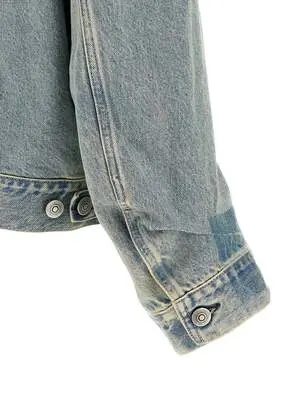 MAISON MARGIELA Taped' Stone Washed Denim Jacket - Blue