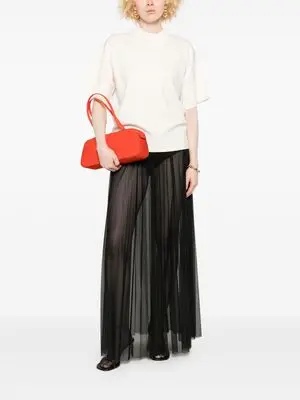 Max Mara Short Sleeve T-shirt With Embossed Logo - Multicolor