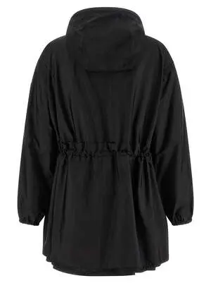 Moncler Weteau Jacket With Hood And Drawstring Waist - Black