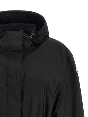 Moncler Weteau Jacket With Hood And Drawstring Waist - Black