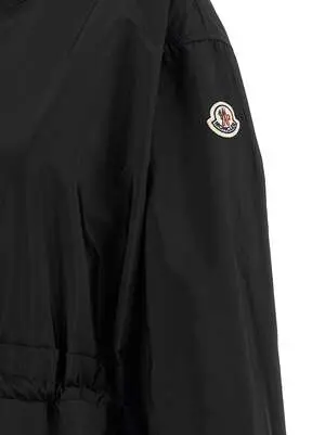 Moncler Weteau Jacket With Hood And Drawstring Waist - Black