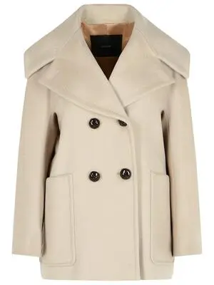 Max Mara MAX MARA Beige Cashmere Jacket With Lapel Collar And Double-Breasted Closure Cream