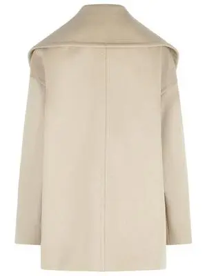 Max Mara Beige Cashmere Jacket With Lapel Collar And Double-breasted Closure - Cream