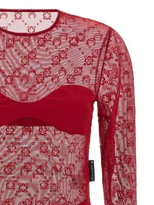 MARINE SERRE Moonogram Mesh Bodysuit