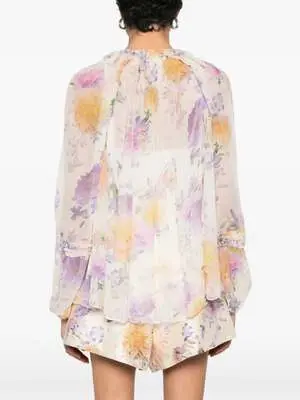 Zimmermann Luna Ruffle Billow Blouse - Multicolor