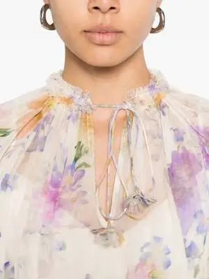 Zimmermann Luna Ruffle Billow Blouse - Multicolor