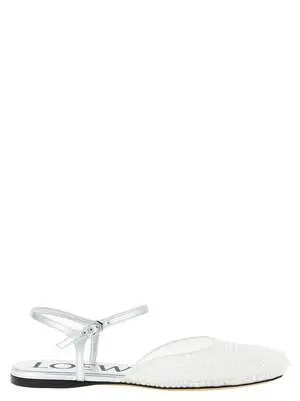 Loewe Toy Ballet Flats With Rhinestone Embellishments - White