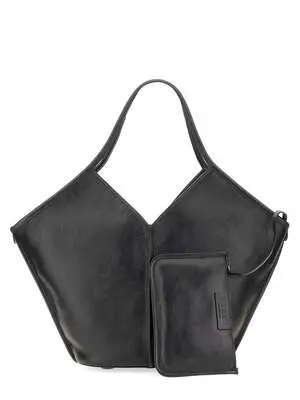 Hereu Calella Distressed Tote Bag With Pouch - Black