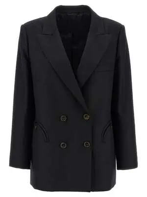 BLAZÉ MILANO Alcanara Everynight" Double-breasted Blazer - Black