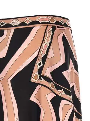 Emilio Pucci Labirinto" Print Silk Twill Mini Skirt - Pink