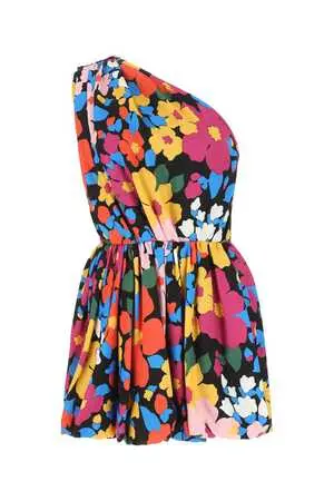Saint Laurent Printed Viscose Mini Dress - Multicolor