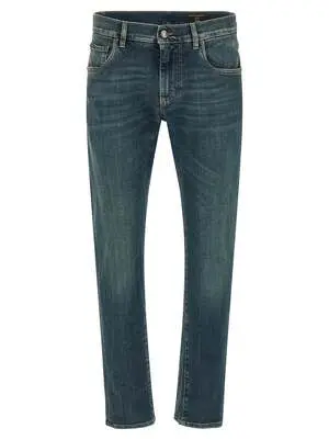 Dolce & Gabbana Slim Fit Stretch Cotton Denim Jeans - Blue