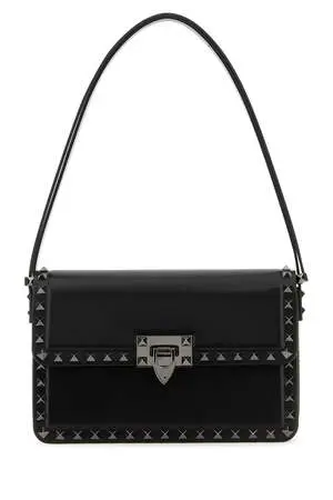 Valentino Garavani Black Leather Studded Shoulder Bag - Multicolor