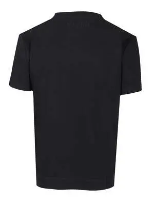 Max Mara Donata Crewneck Cotton T-shirt With Embroidered Logo - Blue