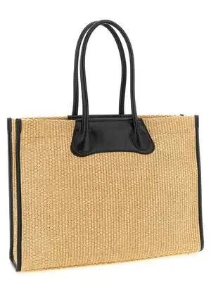 VIVIENNE WESTWOOD Troy" Shopping Bag In Braided Raffia