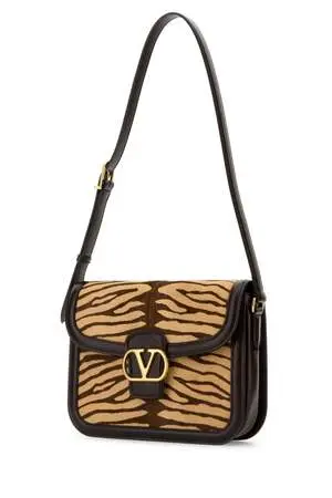 Valentino Garavani Two-tone Calf Hair And Leather Shoulder Bag - Multicolor