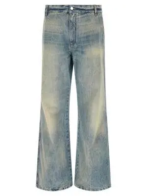 Amiri Checkered Repair Bootcut Jeans