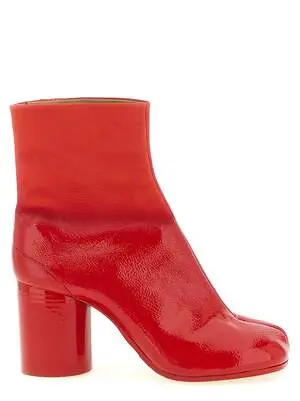 MAISON MARGIELA Tabi Ankle Boots With Cylindrical Heel - Red
