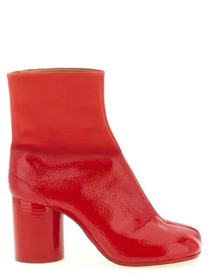MAISON MARGIELA Tabi Ankle Boots With Cylindrical Heel - Red