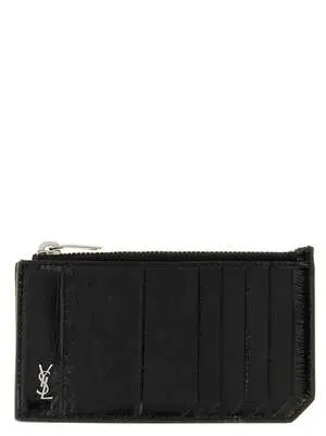 Saint Laurent Tiny Cassandre' Card Holder - Black