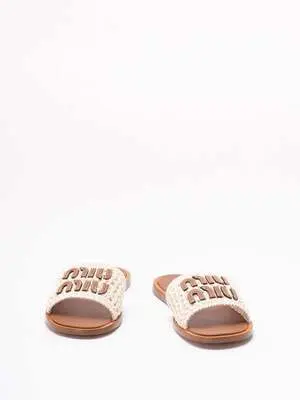Miu Miu Crochet Slides - Multicolor