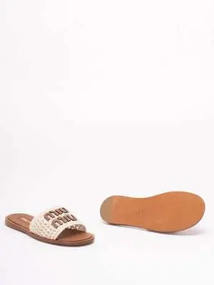 Miu Miu Crochet Slides - Multicolor