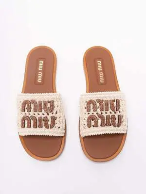 Miu Miu Crochet Slides - Multicolor