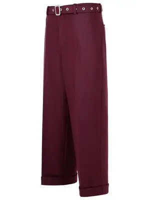 JIL SANDER Wool Belted Pants