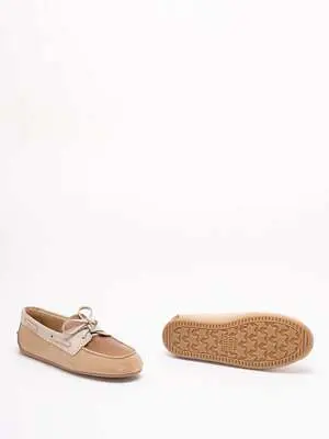 Miu Miu Suede And Leather Boat Shoes - Multicolor