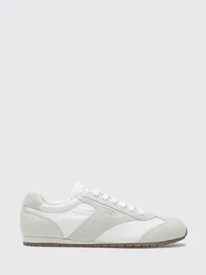 Prada Suede And Nylon Lace-up Sneakers - White