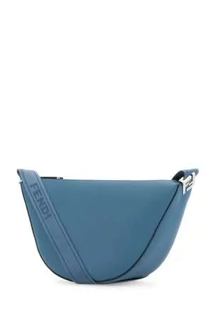 Fendi Leather Melon Crossbody Bag - Blue