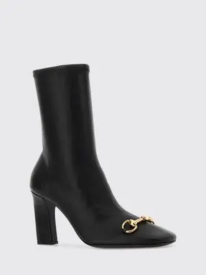 Gucci Leather Ankle Boots With Horsebit Detail