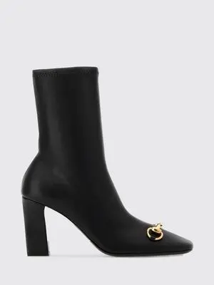 Gucci Leather Ankle Boots With Horsebit Detail - Black